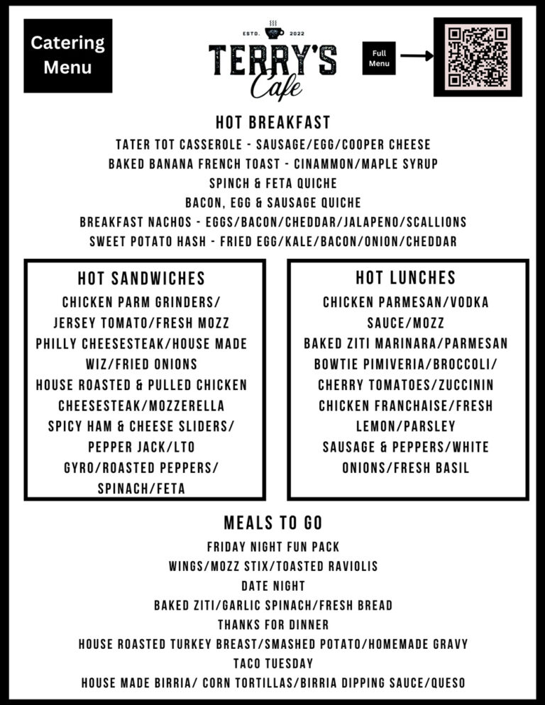 Catering Menu - Terry's Cafe